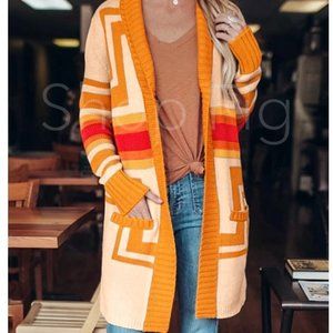 Shop_Fig | Sweaters | New Aztec Tribal Print Western Long Cardigan ...